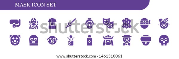 Mask Icon Set 18 Filled Mask Stock Vector (Royalty Free) 1461310061 ...
