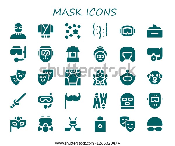 Mask Icon Set 30 Filled Mask Stock Vector (Royalty Free) 1265320474 ...