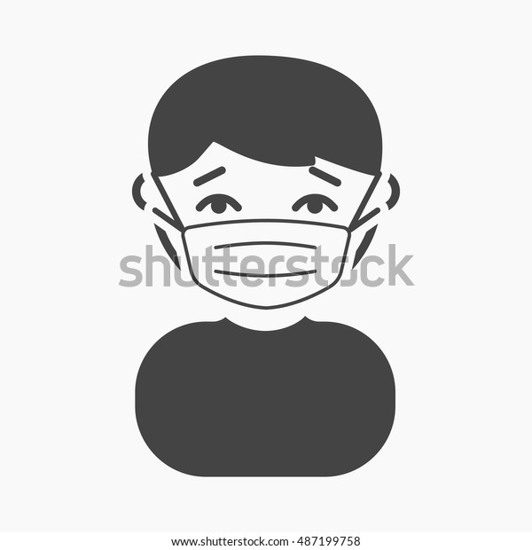 Mask Infection Icon Simple Single Sick Stock Vector (Royalty Free ...