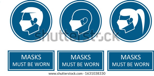 Mask Must Be Worn Sign Emergencies Stock Vector (Royalty Free ...