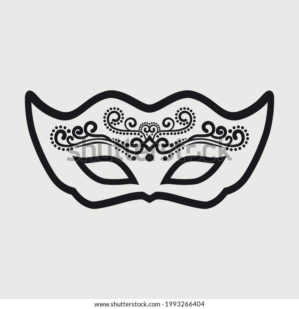 Mask Outline Printable Vector Design Stock Vector (Royalty Free ...