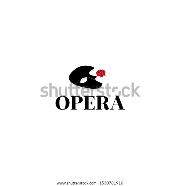 Mask Phantom Opera Logo Design Vector 스톡 벡터(로열티 프리) 1530781916 ...