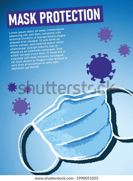 Mask Protection Poster Design Layout Stock Vector (Royalty Free ...