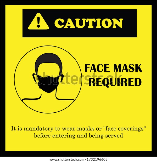 Mask Required Warning Prevention Sign Wear Stock Vector (Royalty Free ...