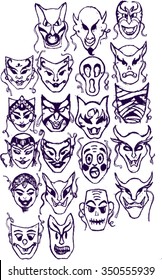 Mask Sketch Stock Vector (Royalty Free) 350555939 | Shutterstock