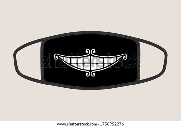 Mask template with devil smile pictures. for people who are bored with ...