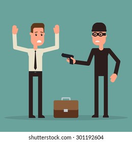 Masked Thug Robs Man: vector de stock (libre de regalías) 301192604 ...