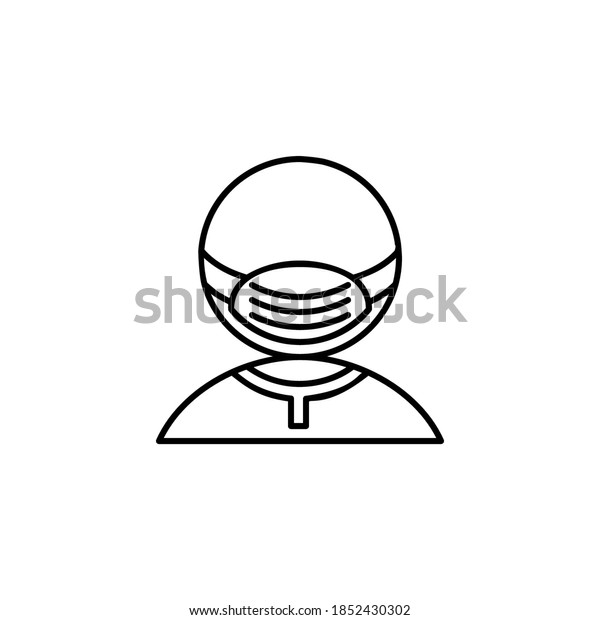 Masker Icon Vector Logo Illustration Outline Stock Vector (Royalty Free ...