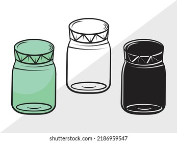 Mason Jars Svg Printable Vector Illustration Stock Vector (Royalty Free ...