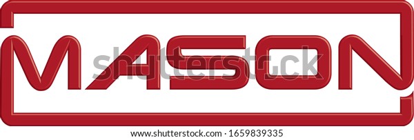Mason Name Art Embossedstyle Red Twentysecond Stock Vector (Royalty ...