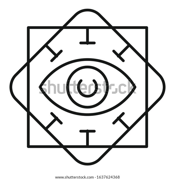 Masonic Eye Icon Outline Masonic Eye Stock Vector (Royalty Free ...