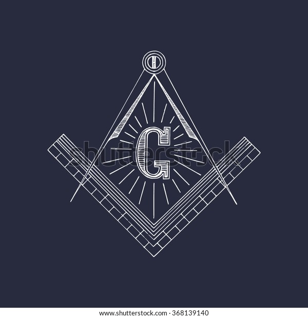 Masonic Square Compass Symbols Hand Drawn Stock Vector (Royalty Free ...