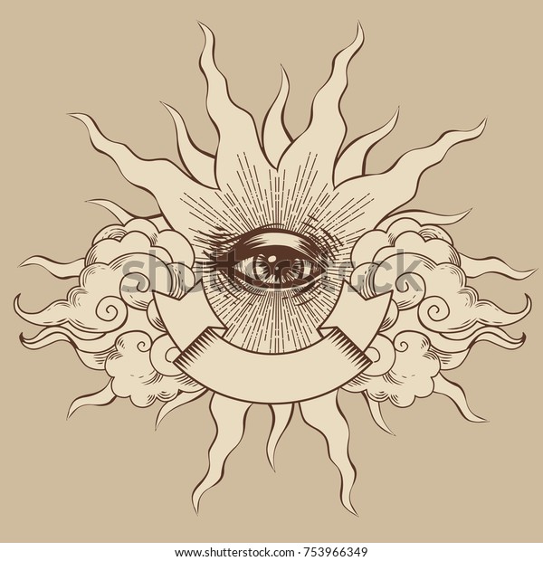 Masonic Symbol Seeing Eye Vector Illustration Stock Vector (Royalty ...