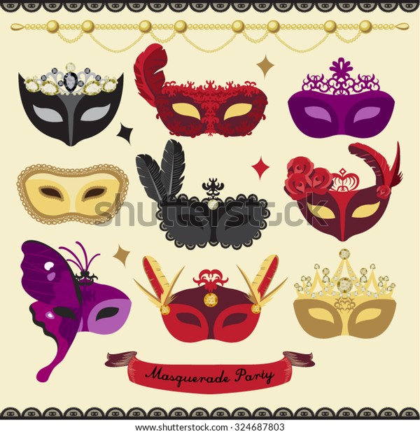 Masquerade Mask Vector Design Illustration Stock Vector (Royalty Free ...