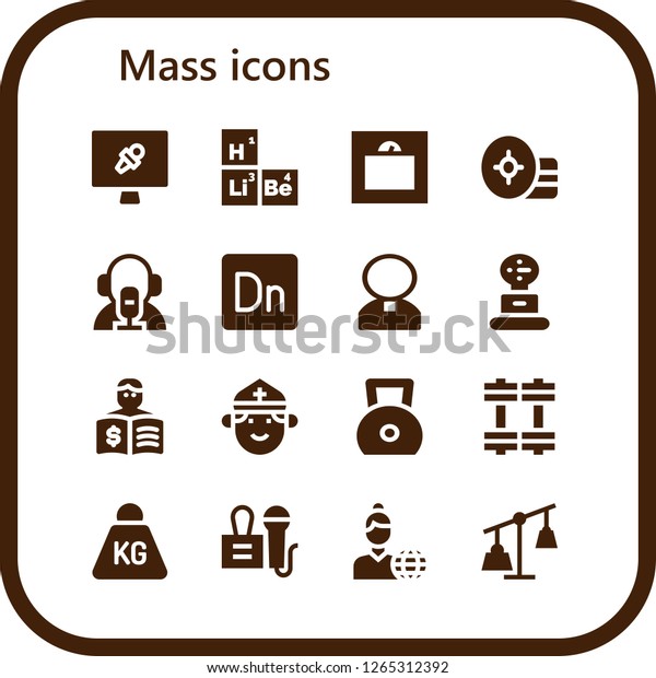 Mass Icon Set 16 Filled Mass Stock Vector (Royalty Free) 1265312392 ...