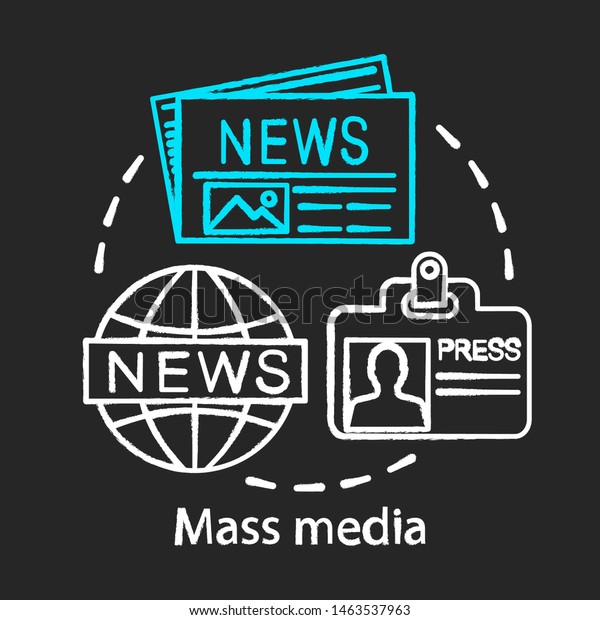 Mass Media Chalk Concept Icon News Stock Vector Royalty Free 1463537963