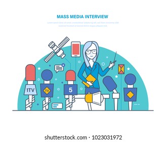 Mass Media Interview Live Press Conference 스톡 일러스트 1195548187 ...
