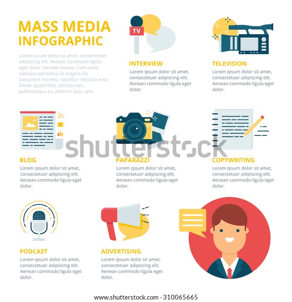 Mass Media Journalism Infographic Vector Illustration Stock Vector ...