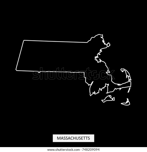 Massachusetts State Usa Map Vector Outline 库存矢量图（免版税）748209094 ...