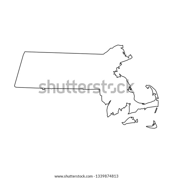 Massachusetts State Usa Solid Black Outline Stock Vector (Royalty Free ... Massachusetts State Usa Solid Black Outline Stock Vector (Royalty Free ...