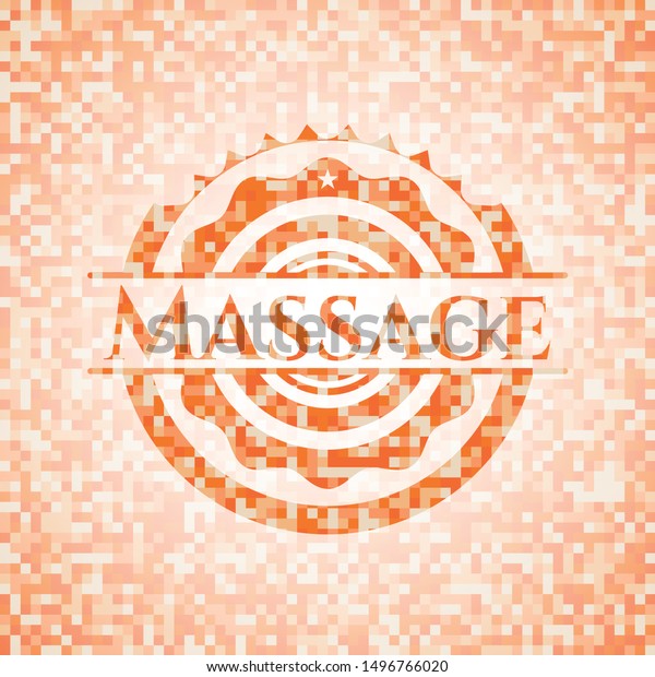 Massage Abstract Orange Mosaic Emblem Background Stock Vector (Royalty ...