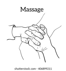 Massage Hands Vector Illustration Hands Which Stock Vector (Royalty ...