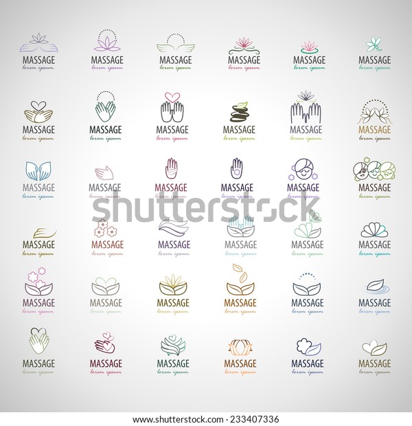 Massage Icons Set Isolated On Gray Stock Vector (Royalty Free) 233407336
