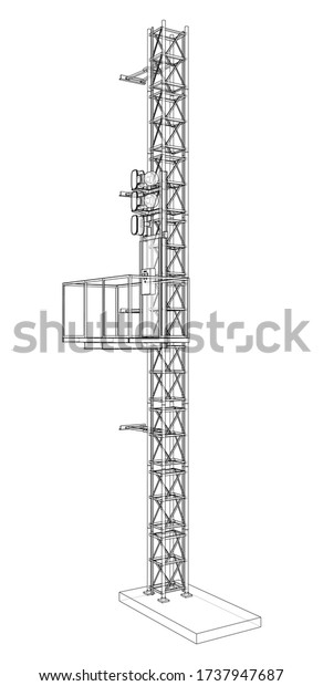 Mast Lifts Outline Vector Rendering 3d Stock Vector (Royalty Free ...