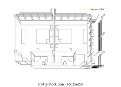 Master Plan Building Interior Architecture Abstract Stock Vector ...