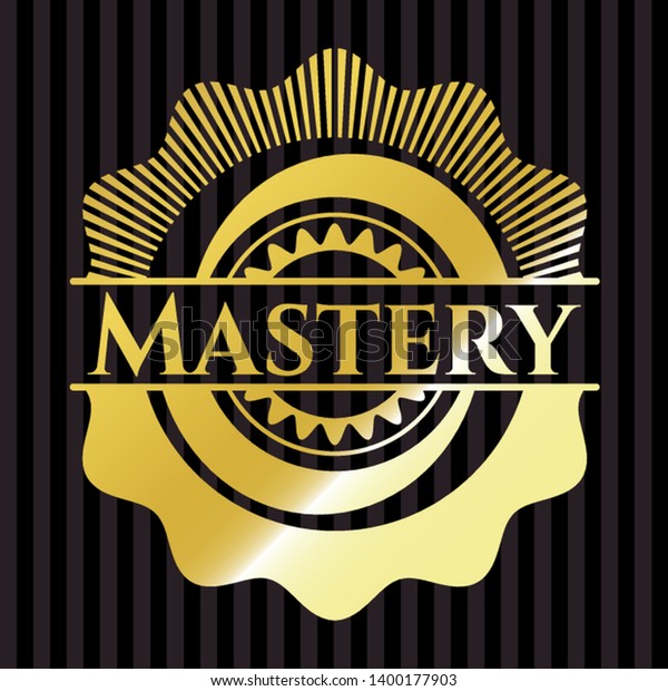 Mastery Golden Emblem Badge Vector Illustration Stock Vector (Royalty ...