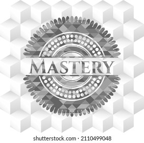 Mastery Grey Emblem Cube White Background Stock Vector (Royalty Free ...