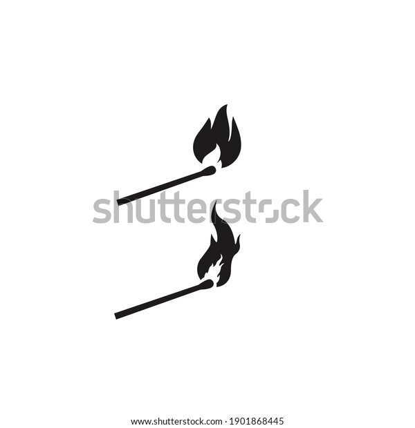 Match Burning Danger Symbol Flammable Object Stock Vector (Royalty Free ...