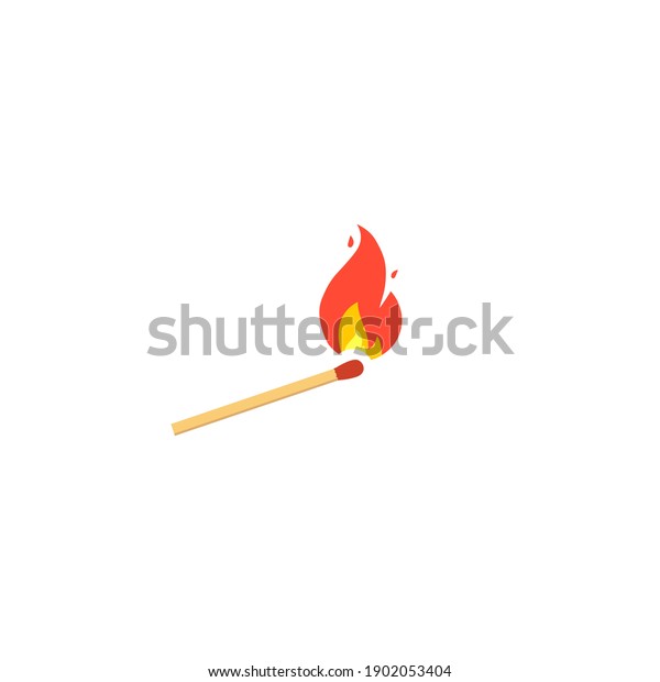 Match Burning Danger Symbol Flammable Object Stock Vector (Royalty Free ...