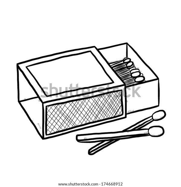 Match Cartoon Vector Illustration Black White Stock Vector (Royalty ...