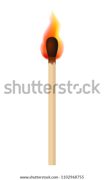 Match Fire Flame Mockup Realistic Illustration Stock Vector (Royalty ...