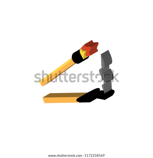 Match Isometric Left Top View 3d Stock Vector (Royalty Free) 1172258569 ...