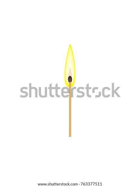 Match Lit On White Background Stock Vector (Royalty Free) 763377511 ...