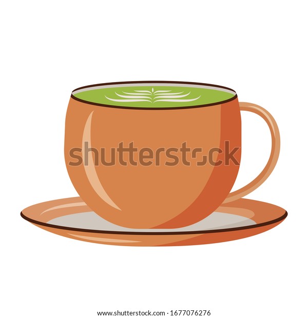 Matcha Latte Cartoon Vector Illustration Oriental Stock Vector (Royalty ...