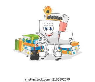Matchbox Writer Vector Cartoon Character Stock Vector (Royalty Free ...