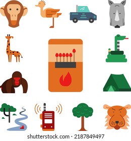 Matches Flame Burning Icon Collection Other Stock Vector (Royalty Free ...