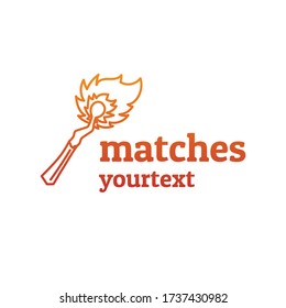 Matches Hand Drawn Logo Design Gradient Stock Vector (Royalty Free ...