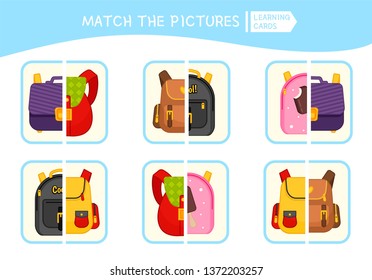 Matching Children Educational Game Match Parts Stock Vector (Royalty ...
