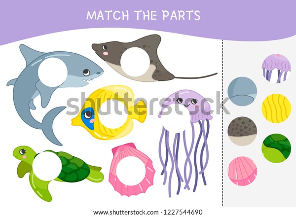 Matching Children Educational Game Match Parts: เวกเตอร์สต็อก (ปลอดค่า ...