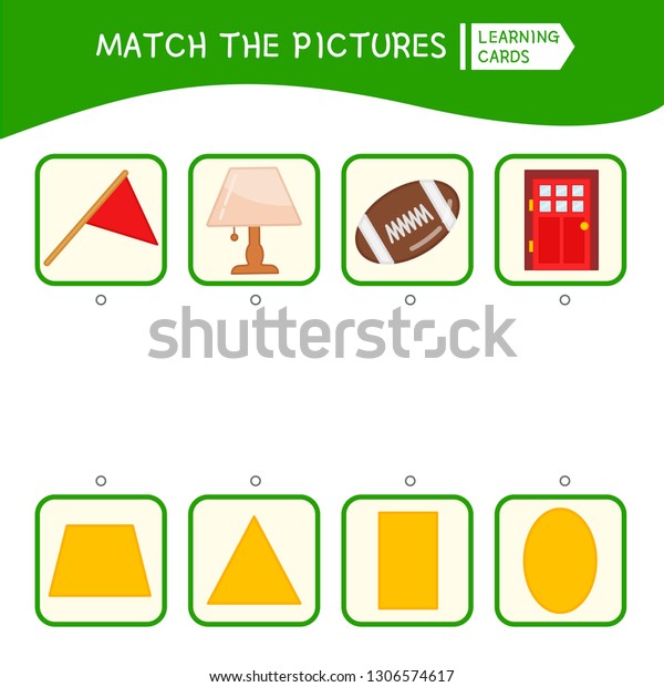 Matching Children Educational Game Match Objects Stock Vector (Royalty ...