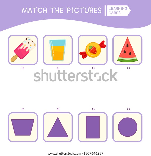 Matching Children Educational Game Match Objects: vetor stock (livre de ...