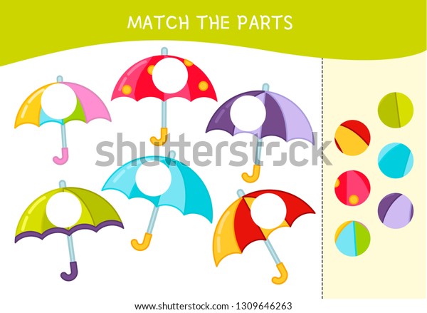 Matching Children Educational Game Match Parts Stock Vector (Royalty ...