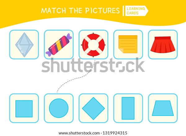 Matching Children Educational Game Match Objects Stock Vector (Royalty ...
