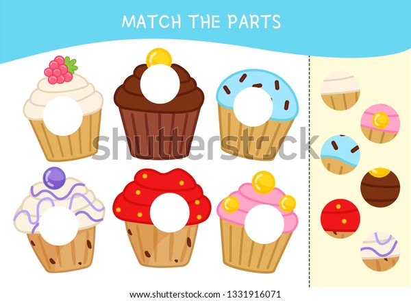 Matching Children Educational Game Match Parts Stock Vector (Royalty ...