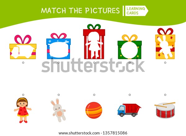 Matching Children Educational Game Match Gifts Stock Vector (Royalty ...