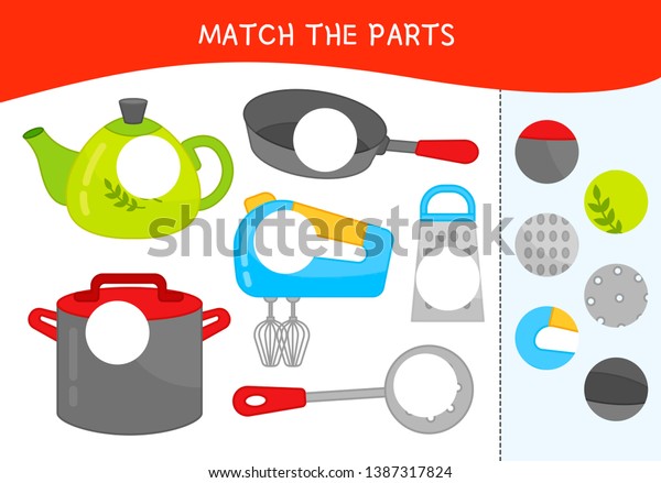 Matching Children Educational Game Match Parts Stock Vector (Royalty ...
